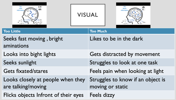 Signs and Symptoms of Visual Processing Difficulties